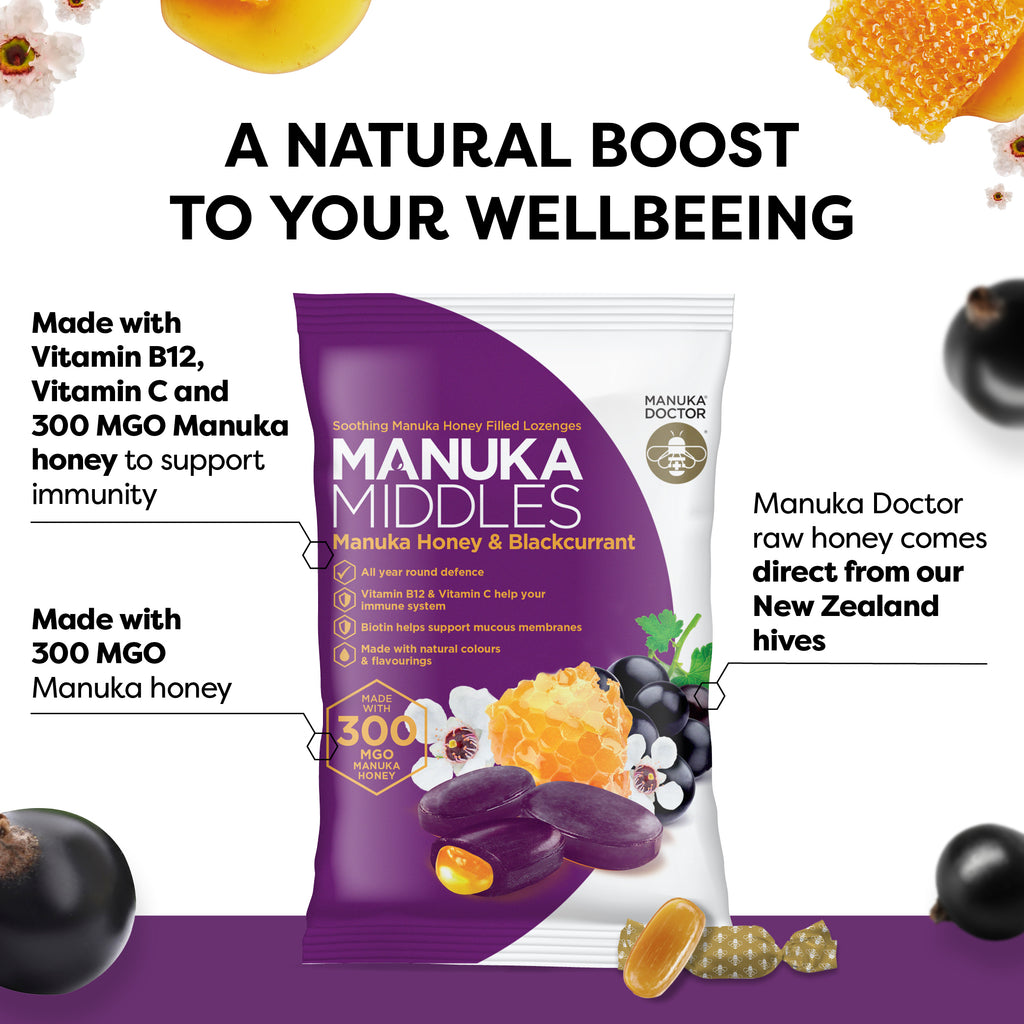 Manuka Middles - Manuka Honey & Blackcurrant - BBE Oct 2025 - Manuka Doctor