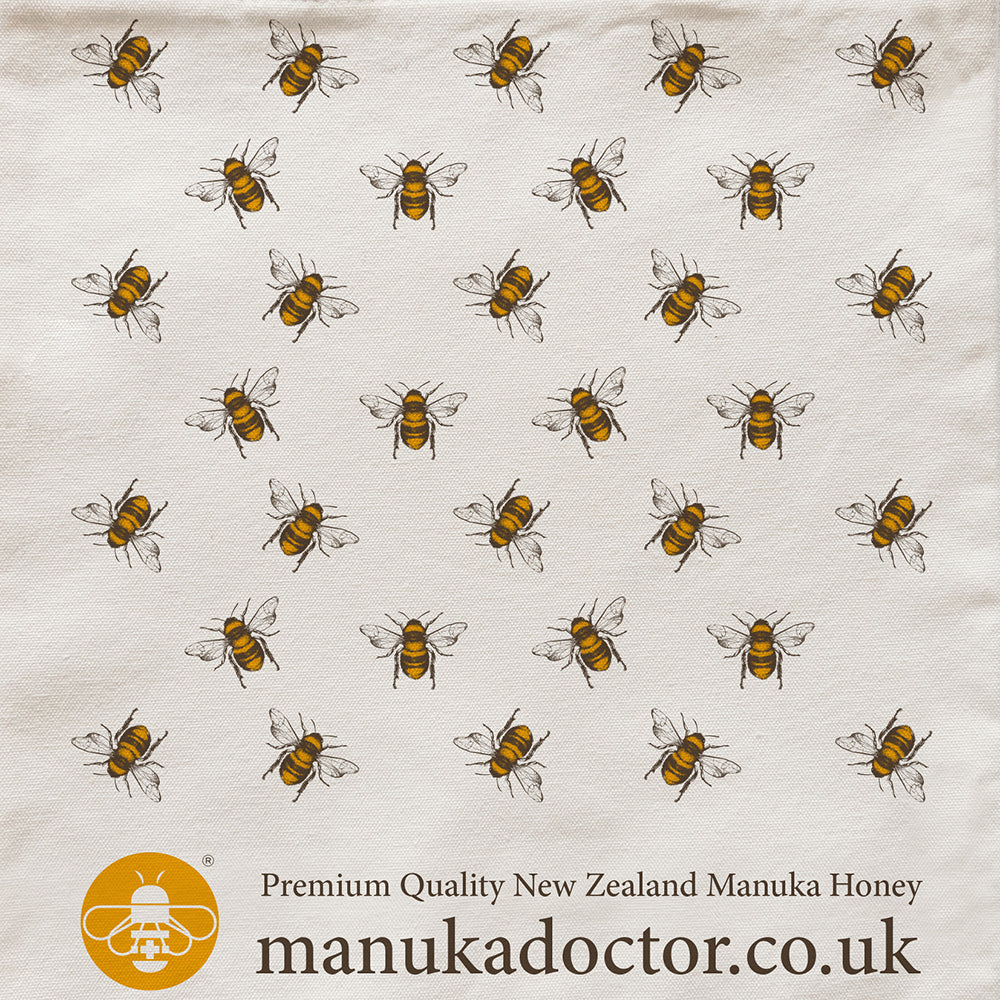 Reusable Cotton Shopping Bag - Bee Pattern design - Manuka Doctor